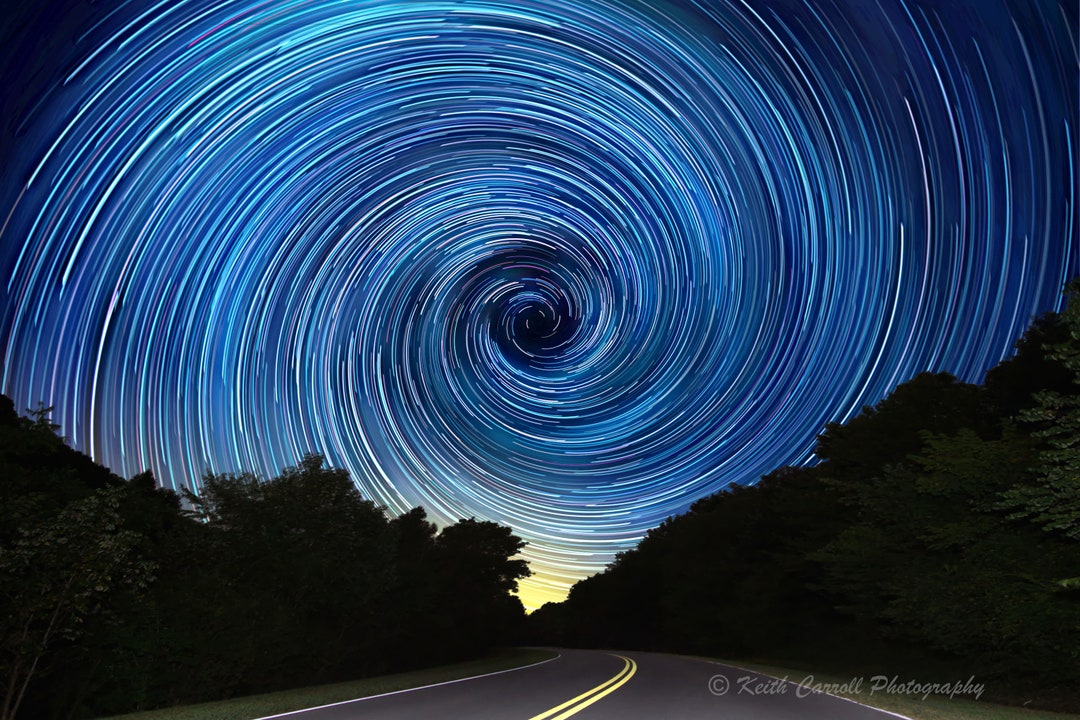 Vortex Star Trail Photograph, Landscape Night Sky Photography, Living ...