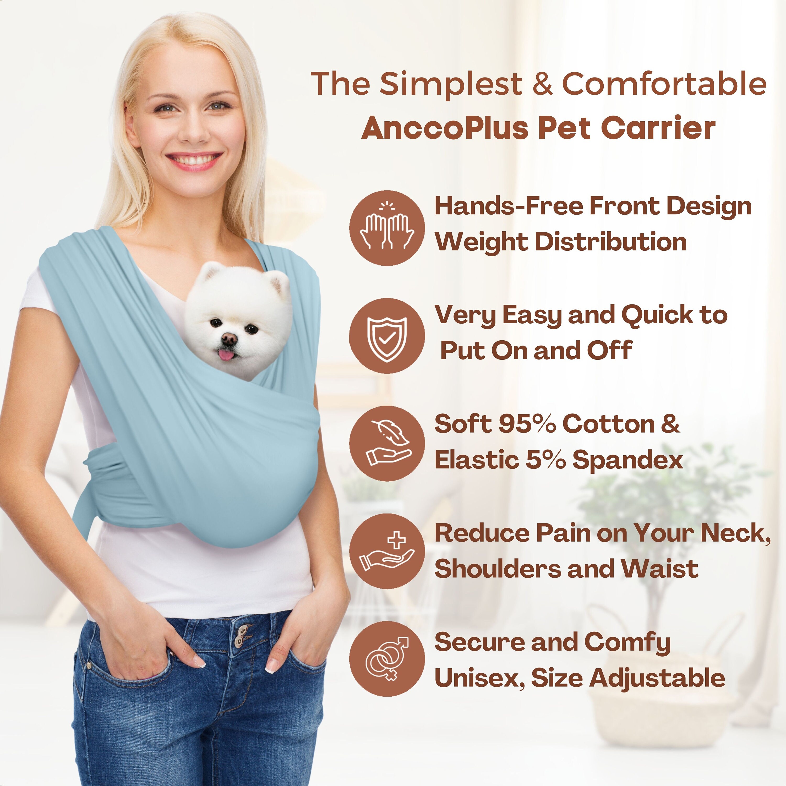 Adjustable Dog Sling Carrier for Small Dogs, Dog Carrier, Cat Carrier ...