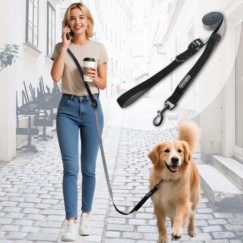 Hands Free Dog Leash, Crossbody Dog Leash, Ultralight Adjustable ...