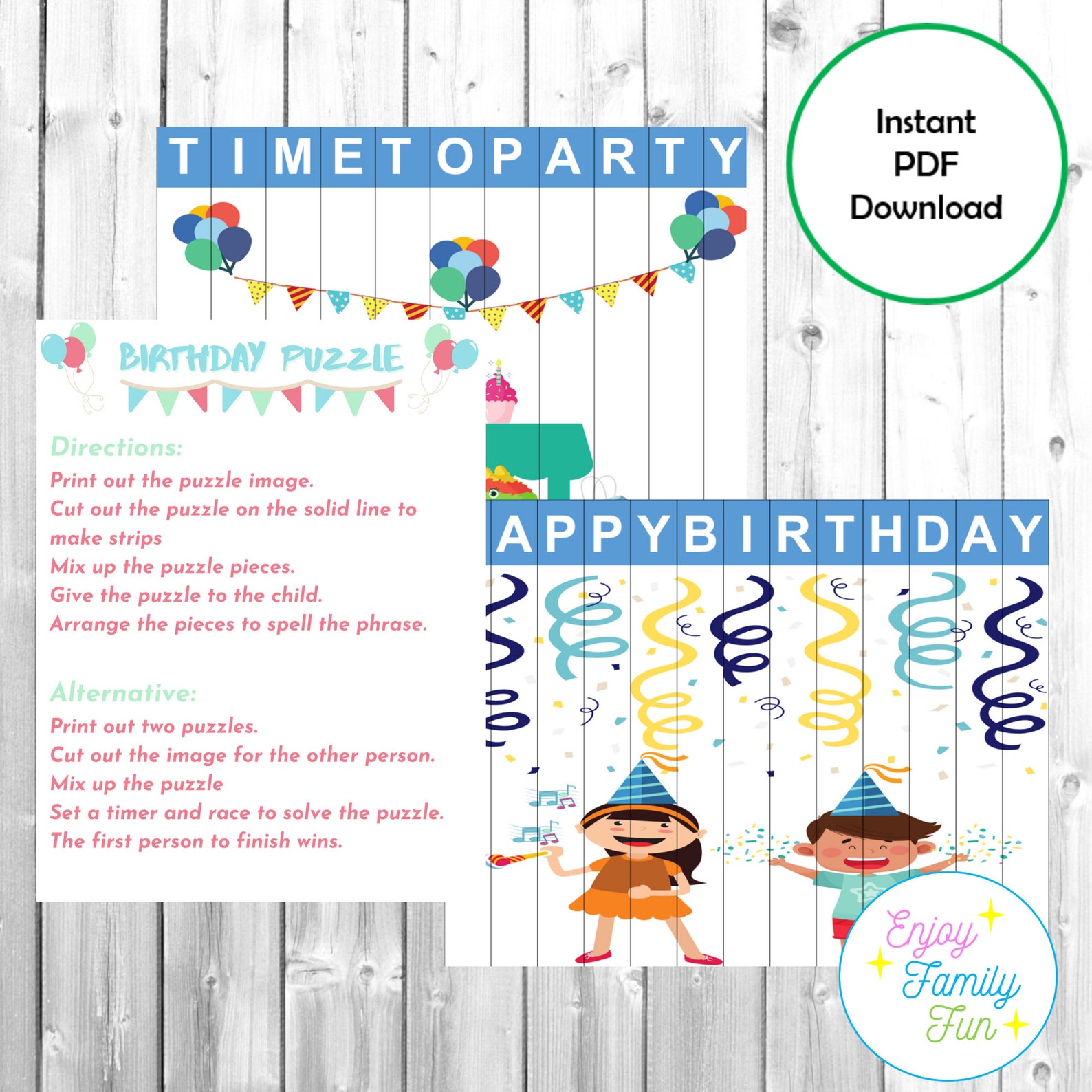 Birthday Scavenger Hunt-find the Clues and Solve the Puzzle or Activity ...