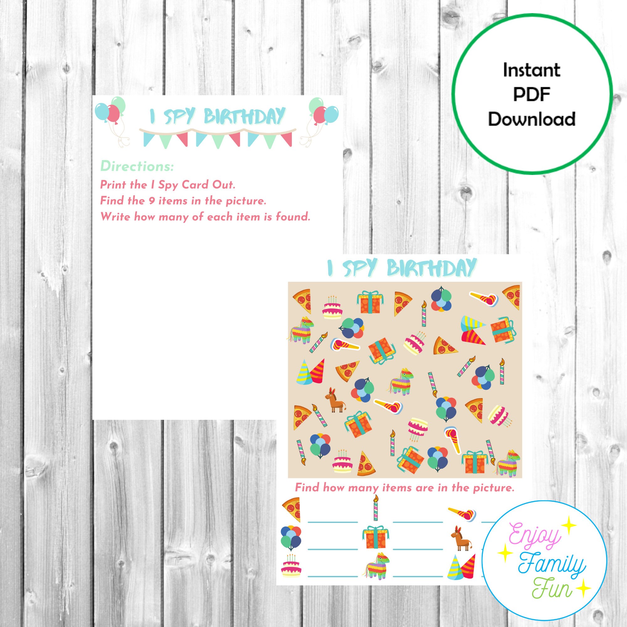 Birthday Scavenger Hunt-find the Clues and Solve the Puzzle or Activity ...