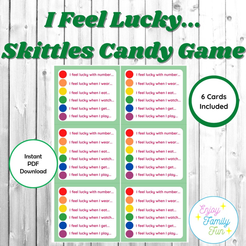 St. Patrick's Day I Feel Lucky Game-family Time or Classroom Party-6 ...