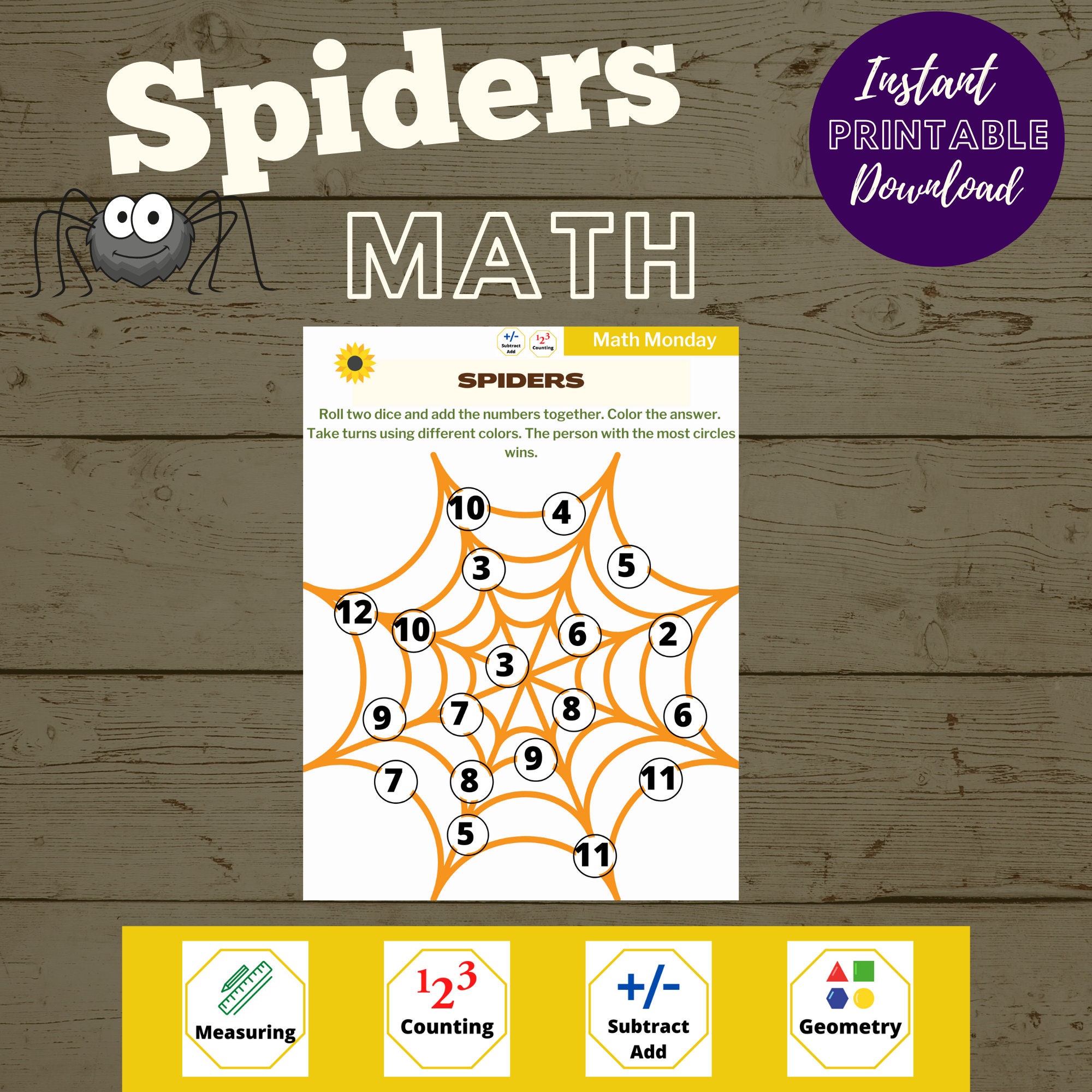Homeschool Printable Spiders-hands on Activities-math, Story, Science ...