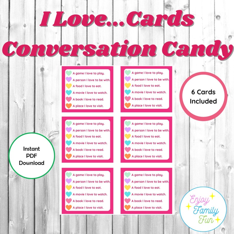 Valentine's Day Conversation Heart Game-family Time or Classroom Party ...