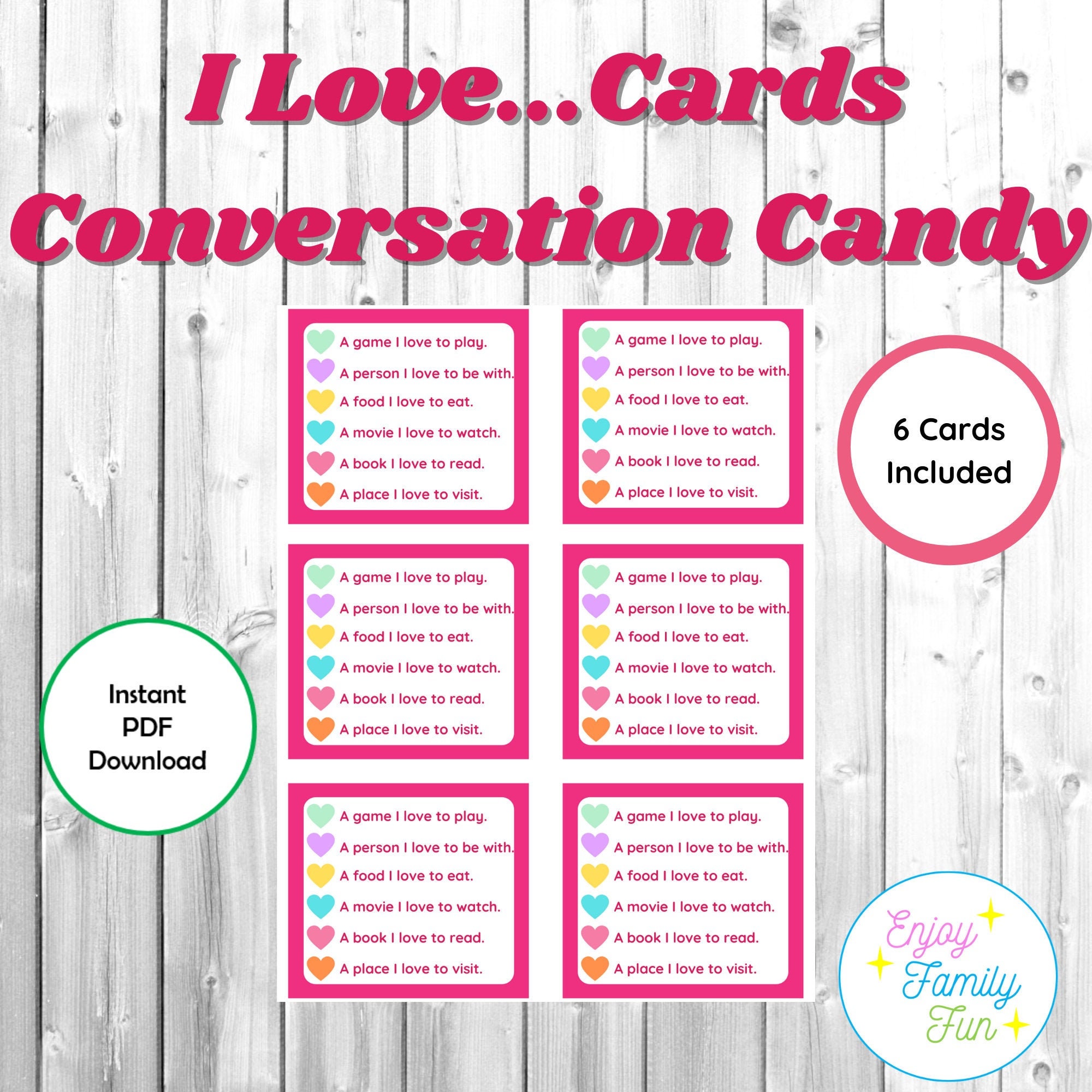 Valentine's Day Conversation Heart Game-family Time or Classroom Party ...