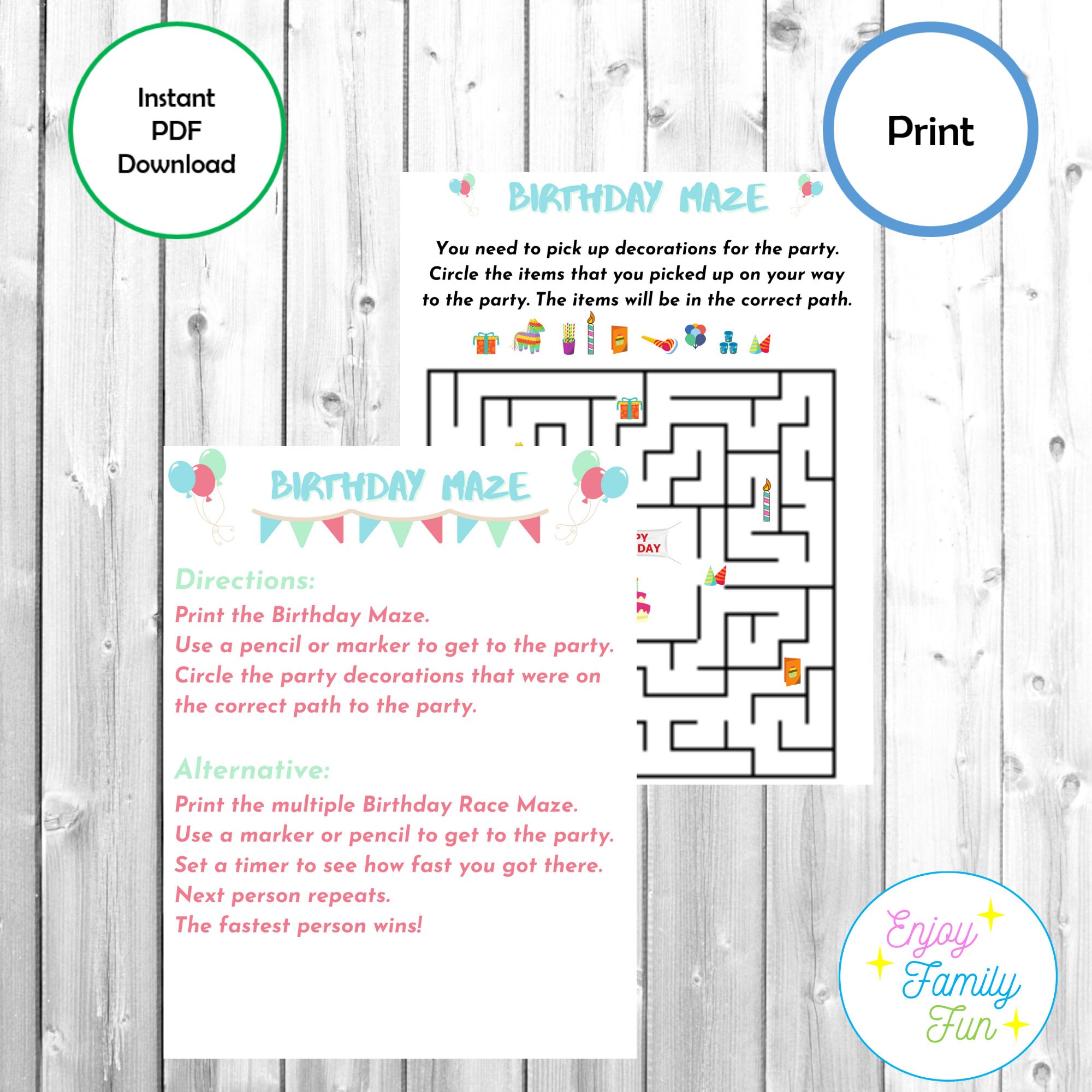 Birthday Scavenger Hunt-find the Clues and Solve the Puzzle or Activity ...