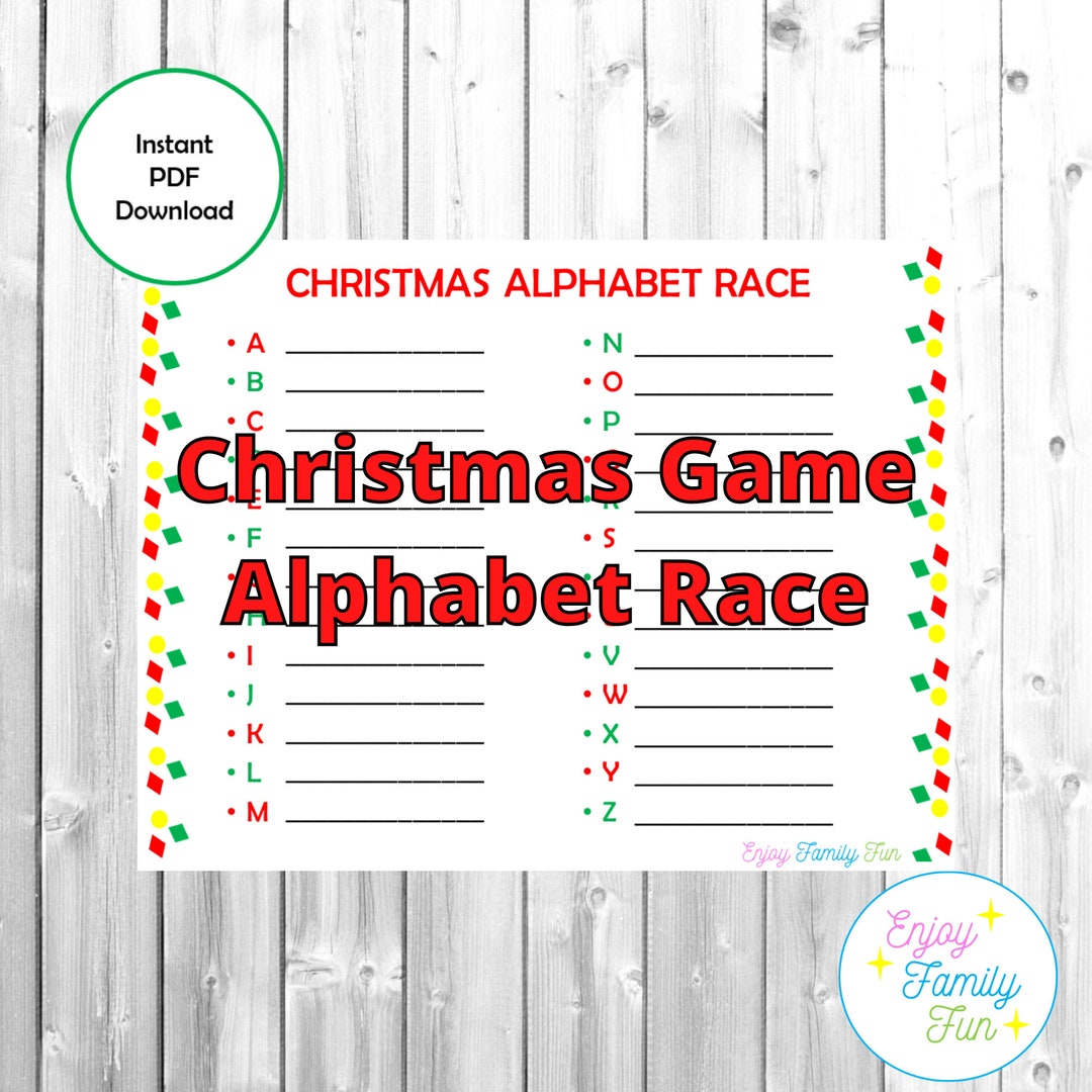 Christmas Alphabet Race. Instant Download. Printable Game. Kid and ...