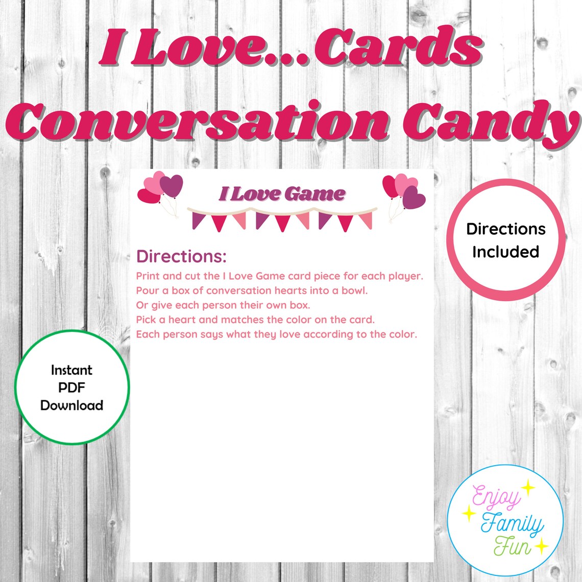 Valentine's Day Conversation Heart Game-family Time or Classroom Party ...
