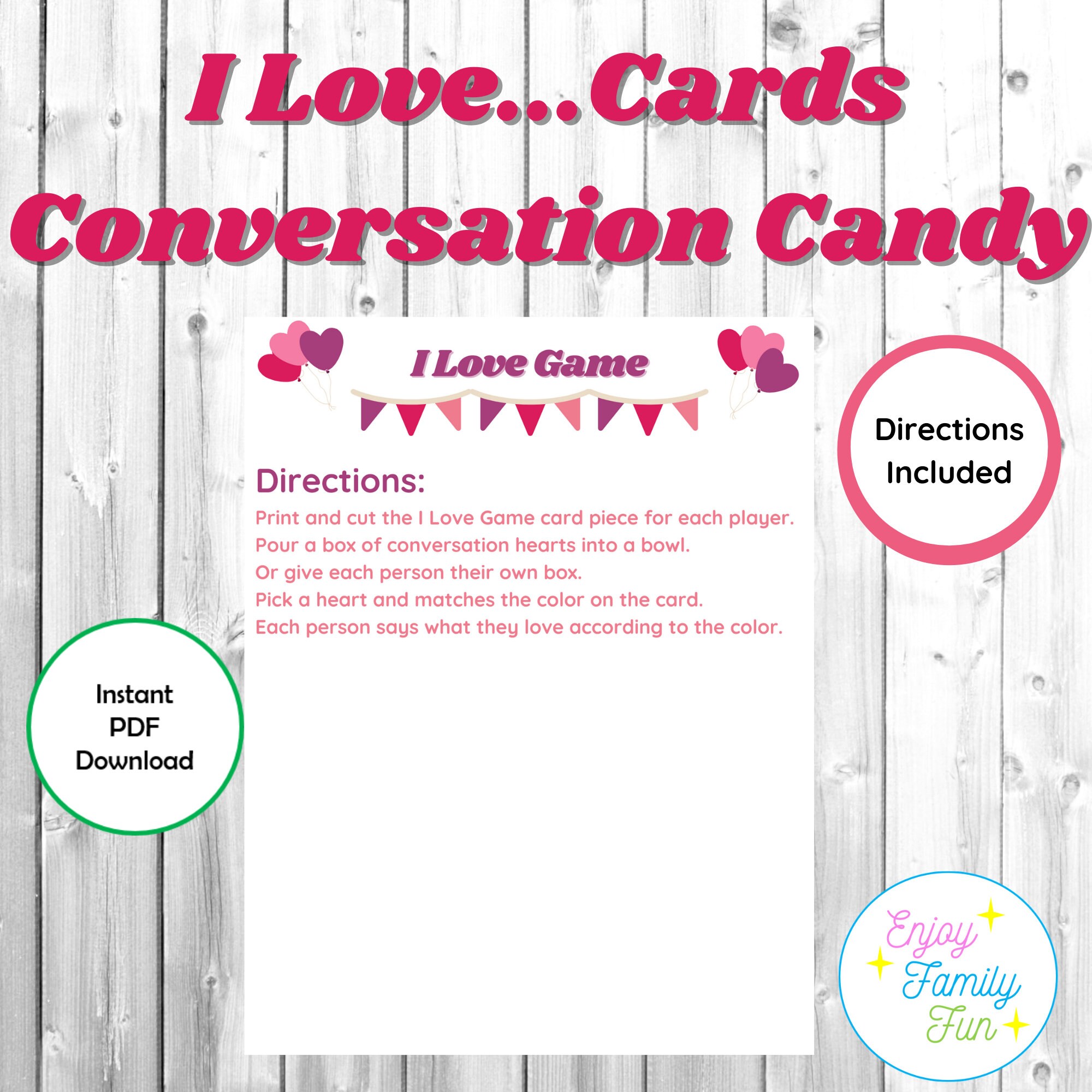 Valentine's Day Conversation Heart Game-family Time or Classroom Party ...