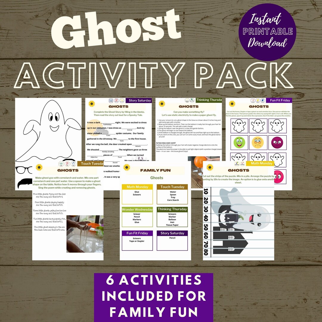 Homeschool Printable Ghosts-hands on Activities-math, Story, Science ...