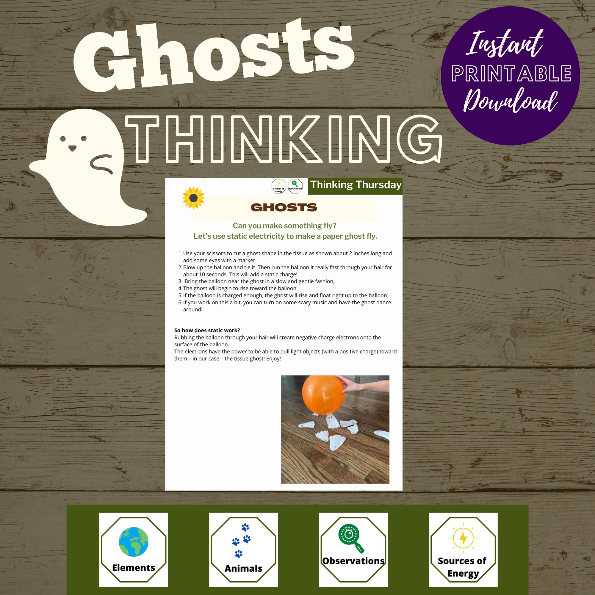 Homeschool Printable Ghosts-hands on Activities-math, Story, Science ...