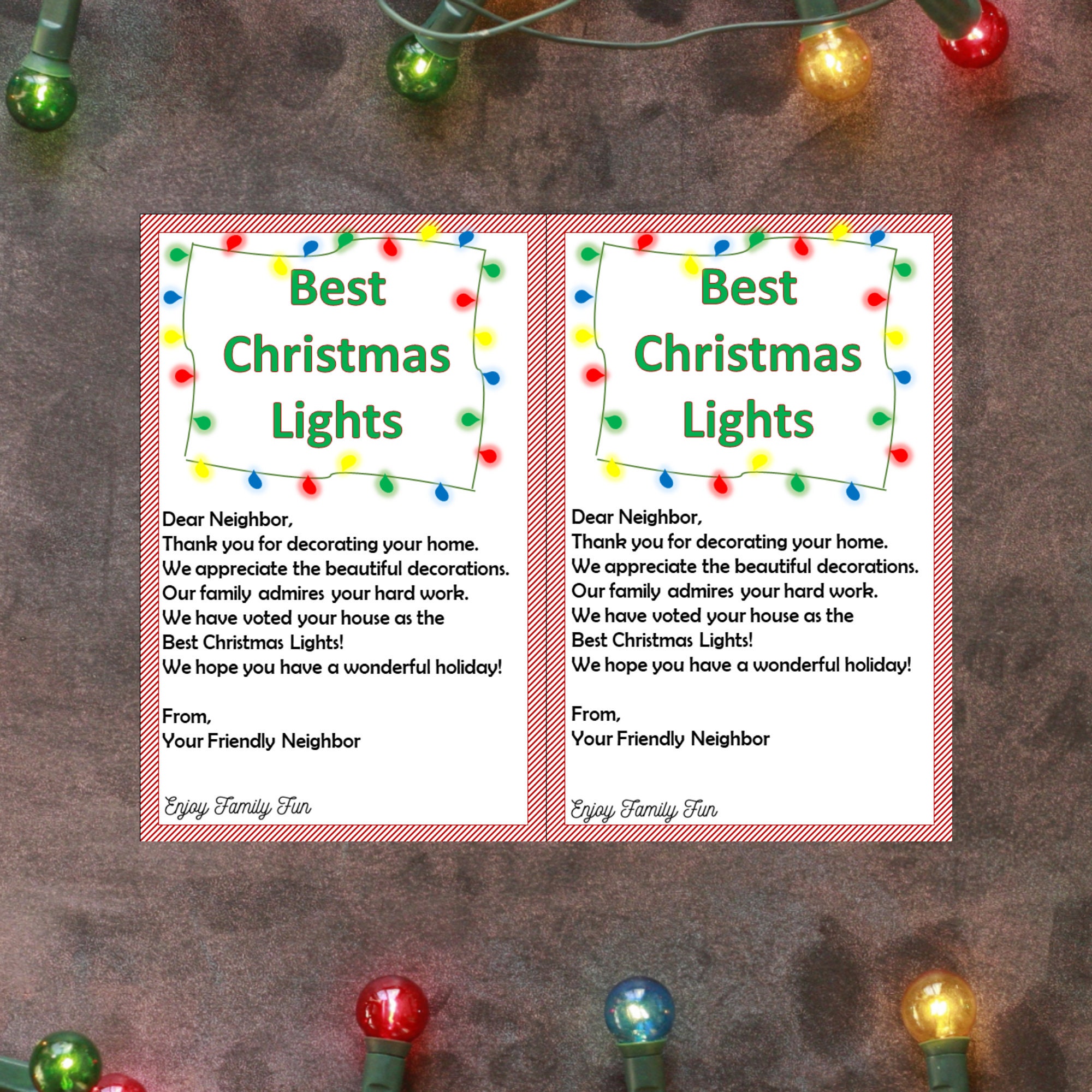 Christmas Lights Scavenger Hunt, Printable, Instant Download, Family ...