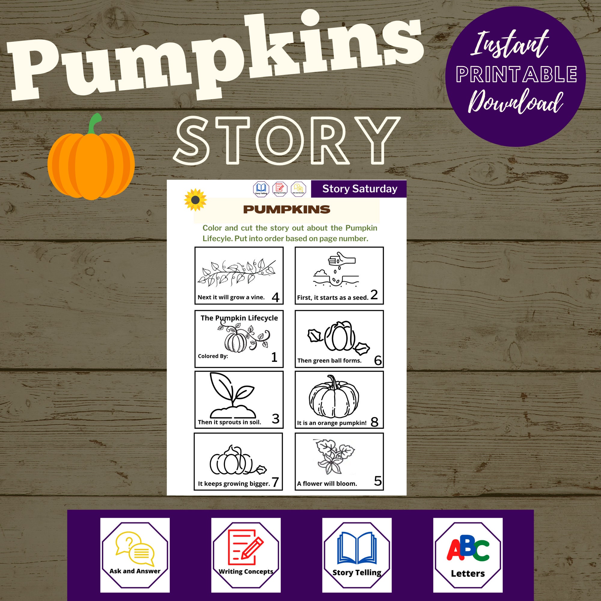 Homeschool Printable Pumpkins-hands on Activities-math Story - Etsy