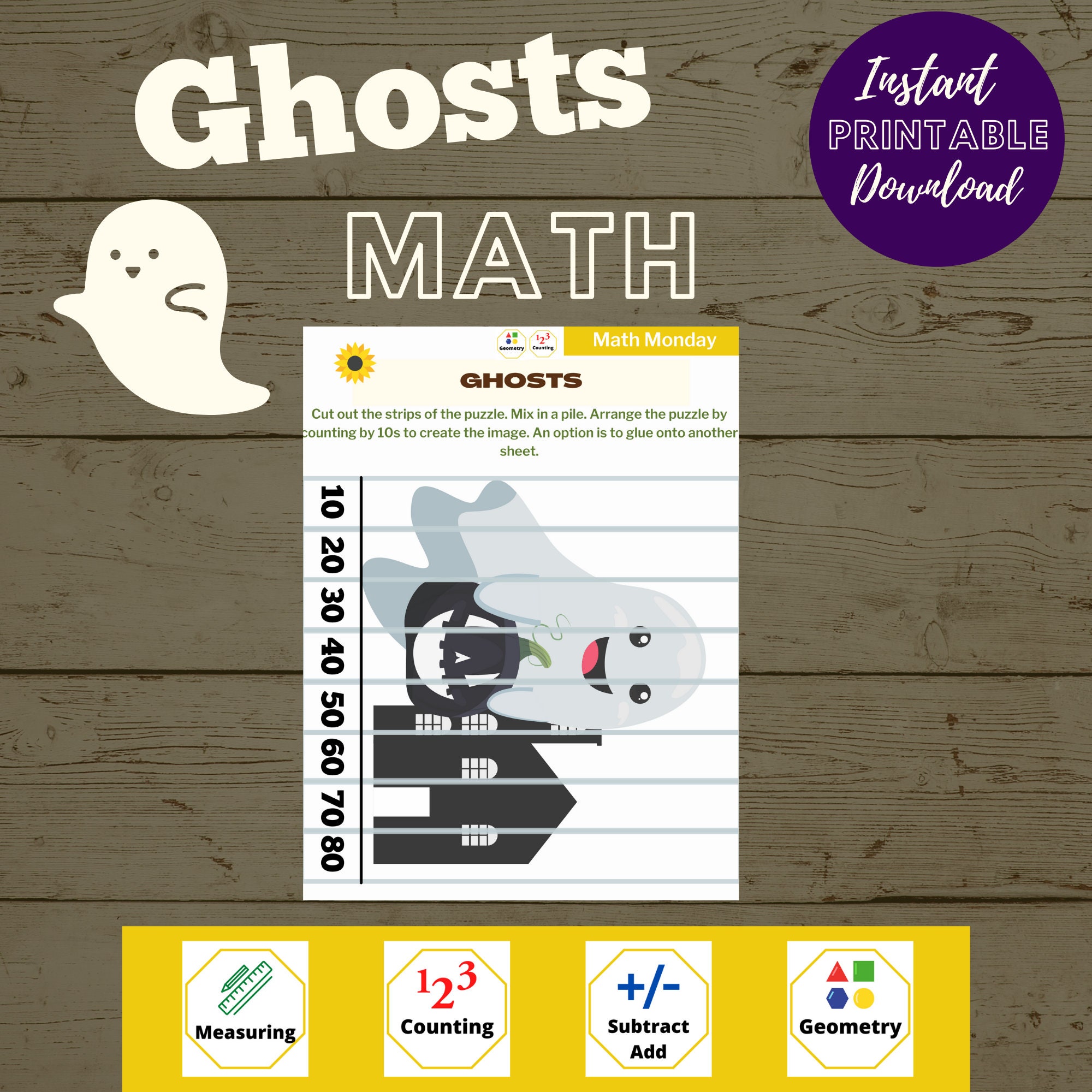 Homeschool Printable Ghosts-hands on Activities-math, Story, Science ...