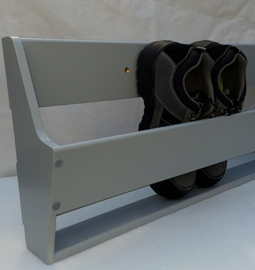 Wall Mounted Shoe Rack/storage Unit Dulux Diamond Satinwood Warm Pewter ...