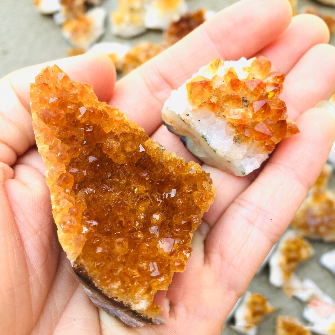 Natural Citrine Crystal Geode Cluster - Etsy