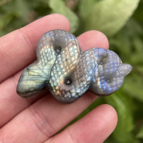 Home & Living Labradorite stone Labradorite snake carvings. Home Décor ...