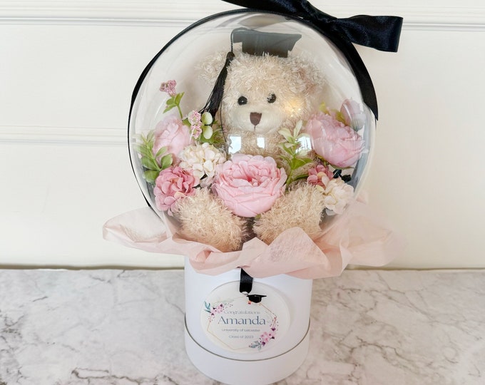 Acrylic Graduation Bobo Balloon Artificial Flower Bouquet, Teddy ...