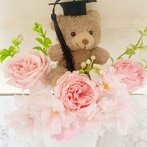 Personalised Graduation Teddy Flower Bouquet, Forever Keepsake, Artificial Flowers ...