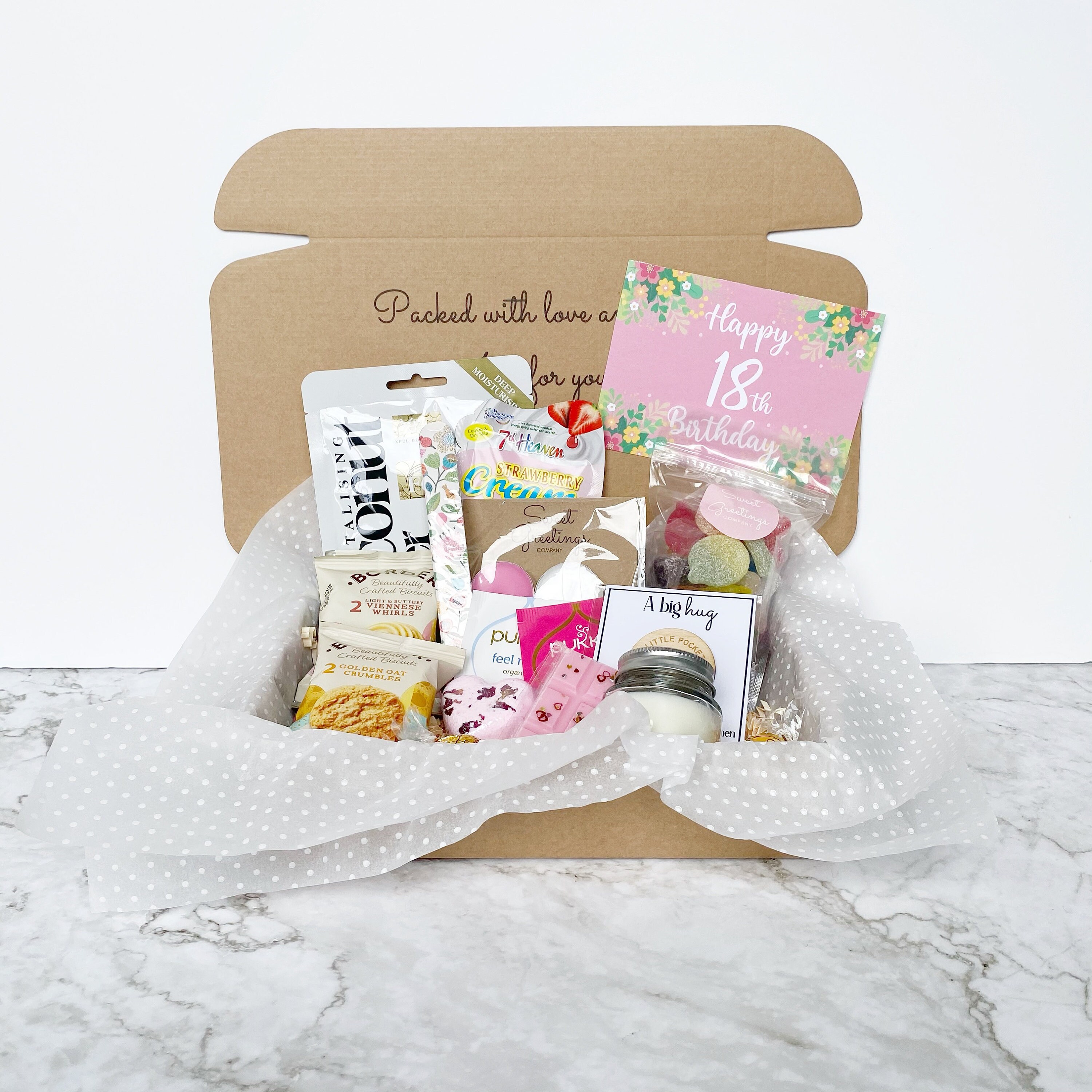 Happy 18th Birthday Pink Gift Box Pamper Hamper Spa Kit - Etsy