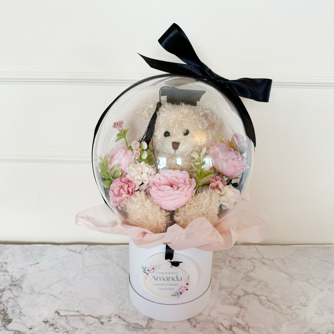 Acrylic Graduation Bobo Balloon Artificial Flower Bouquet, Teddy ...