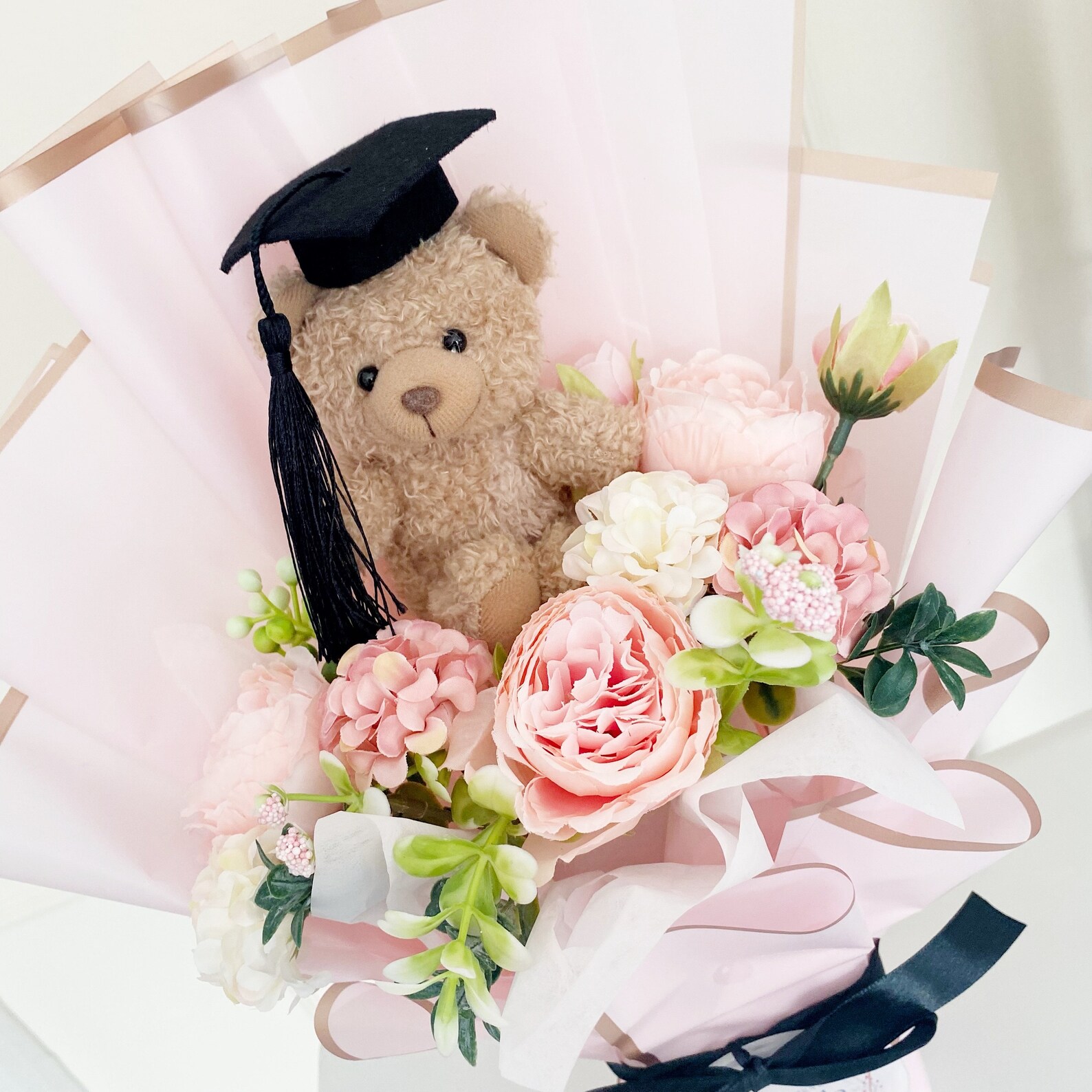 Personalised Graduation Teddy Flower Bouquet, Forever Keepsake ...
