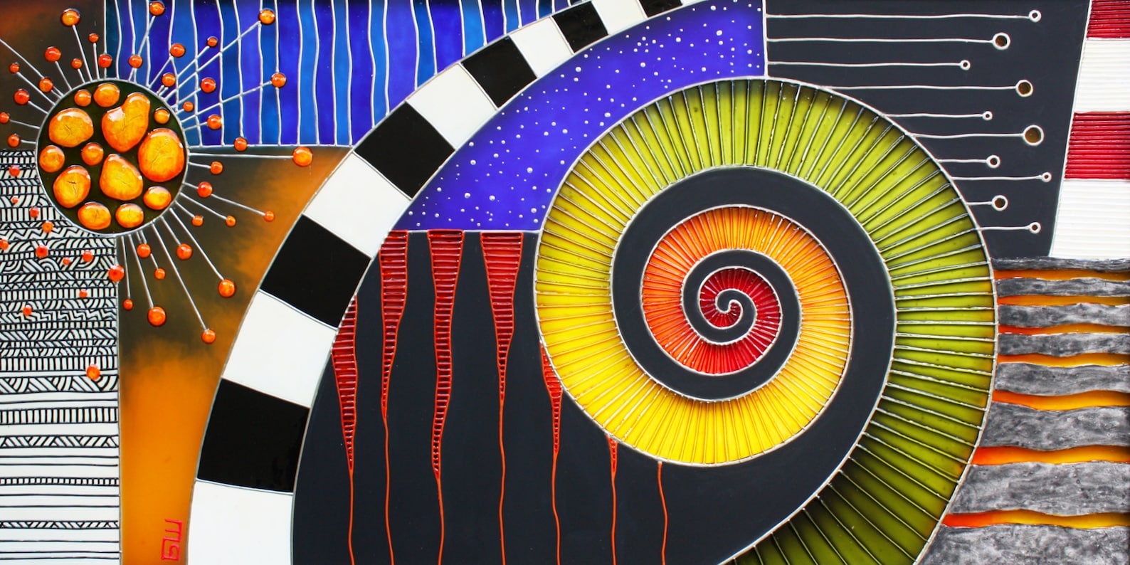 Abstract original painting spiral modern art contemporary | Etsy