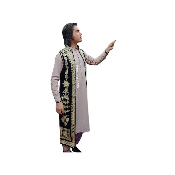 Afghan Traditional Hand Made Beautiful Black Long Vest for | Etsy