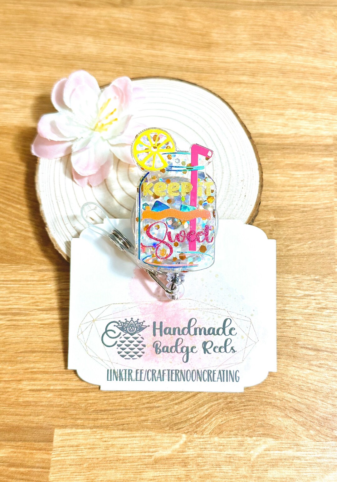 Sweet Tea Badge Reel, Mason Jar ID Badge Buddy, Retractable Badge ...