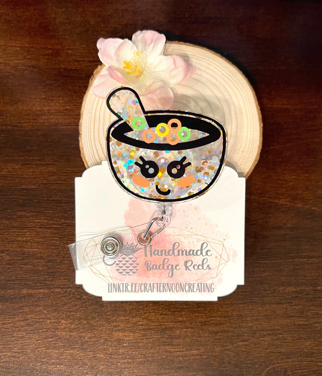 Cereal Bowl Badge Reel, Teacher ID Holder, Medical Badge Clip ...