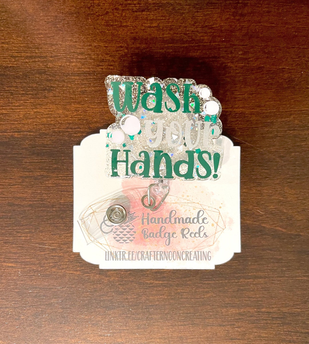 Wash Your Hands Badge Reel, Soap ID Card Holder, Medical Employee ...