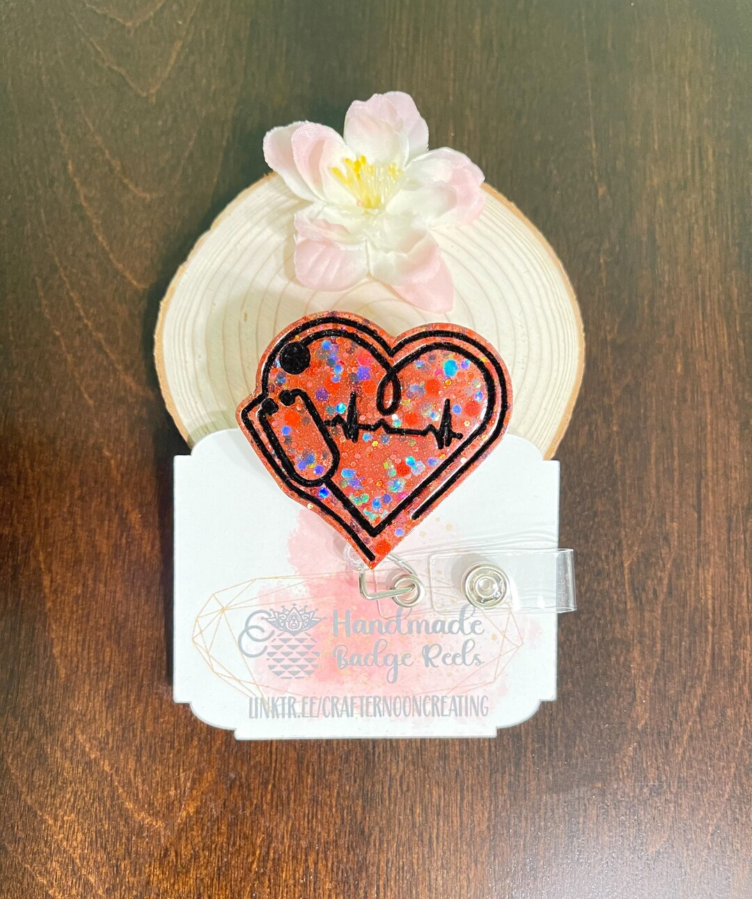 Heart Stethoscope Badge Reel, Cardiologist Badge Reel, ID Badge Holder ...