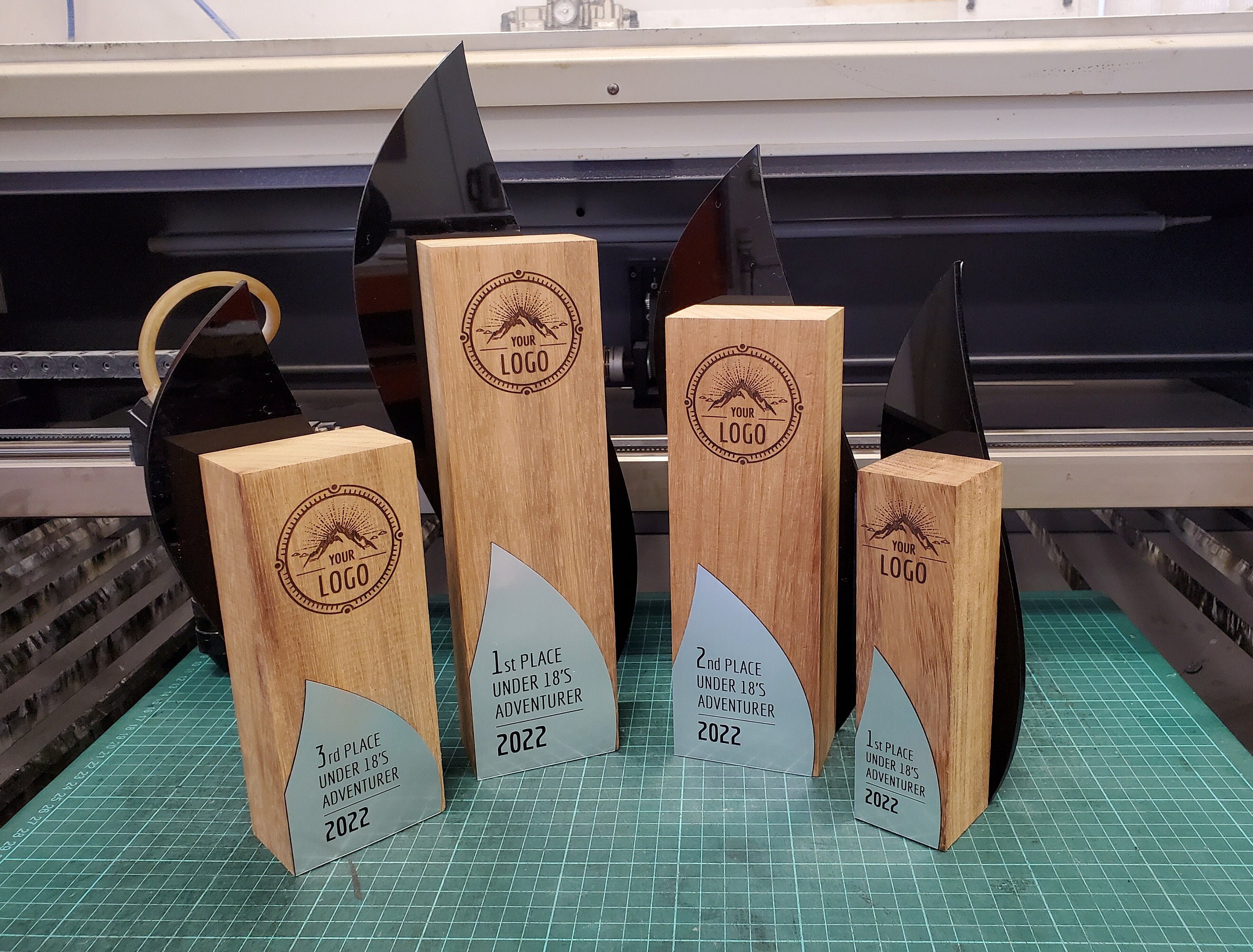 Personalised Wooden Trophy Flame Award Personalized Bespoke | Etsy UK