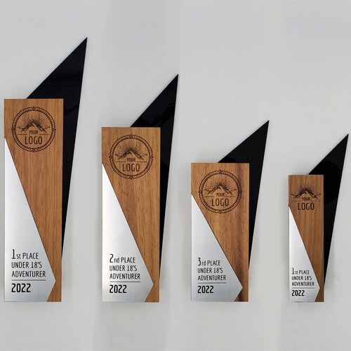 LEAF Personalised Wooden Acrylic Trophy Award Personalized - Etsy