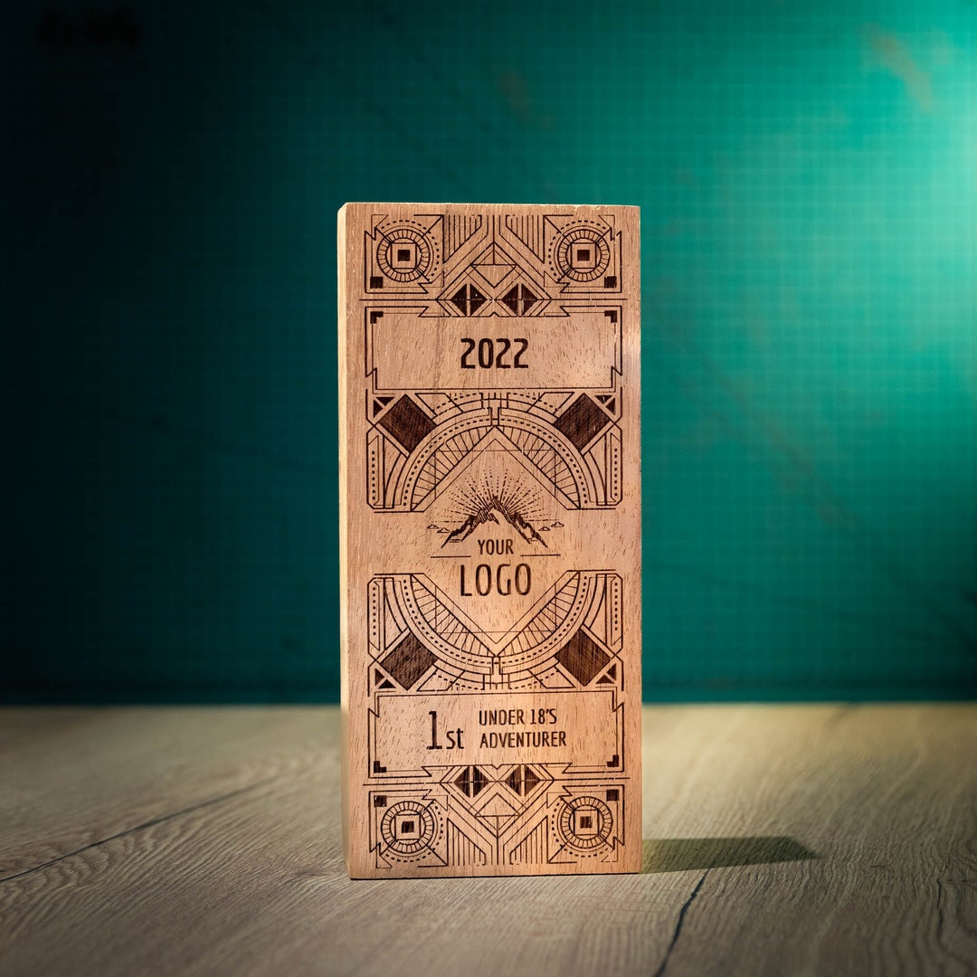 Personalised Wooden Acrylic DECO Trophy Award Personalized Bespoke ...