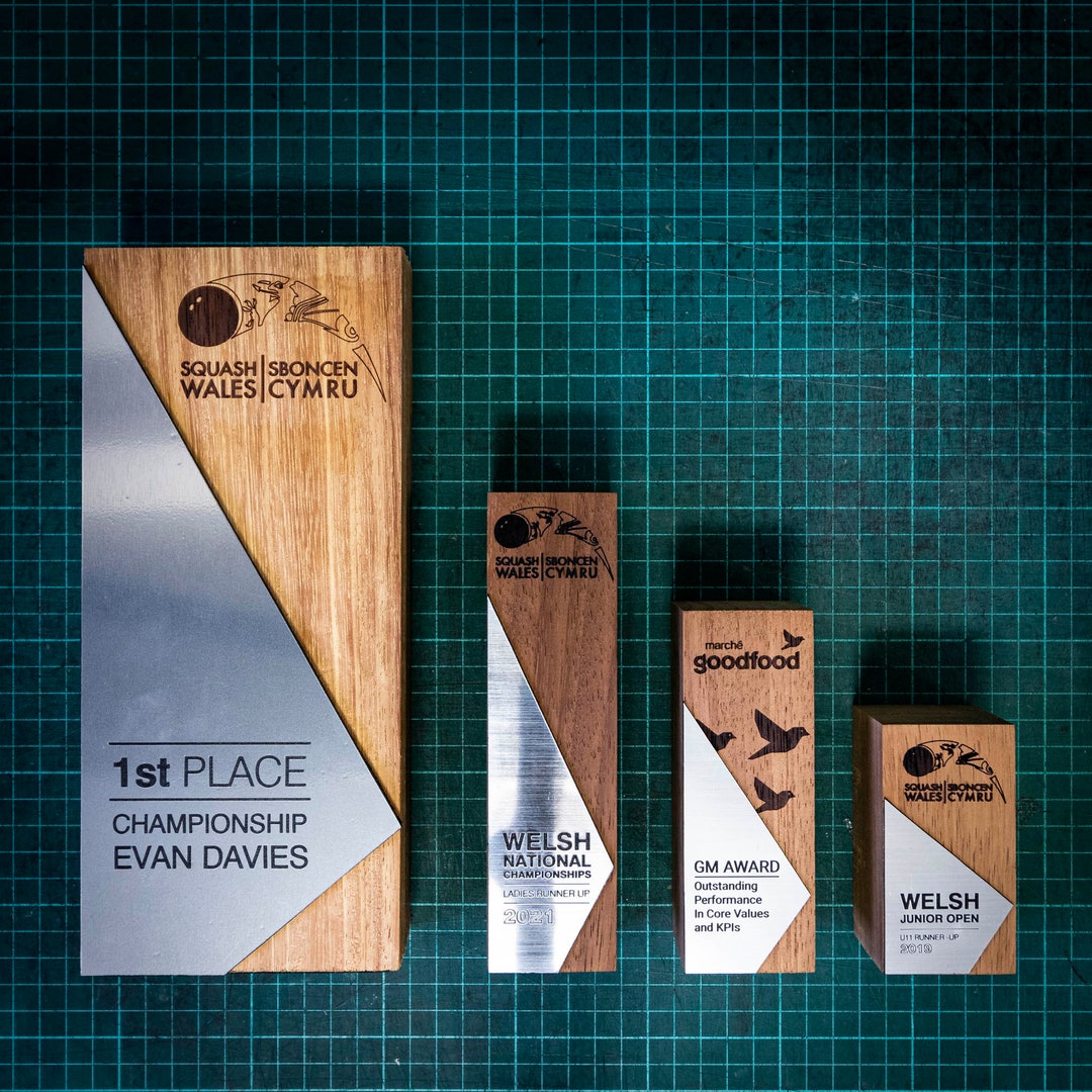 Personalised Wooden Trophy Obelisk Award Personalized Bespoke Design ...