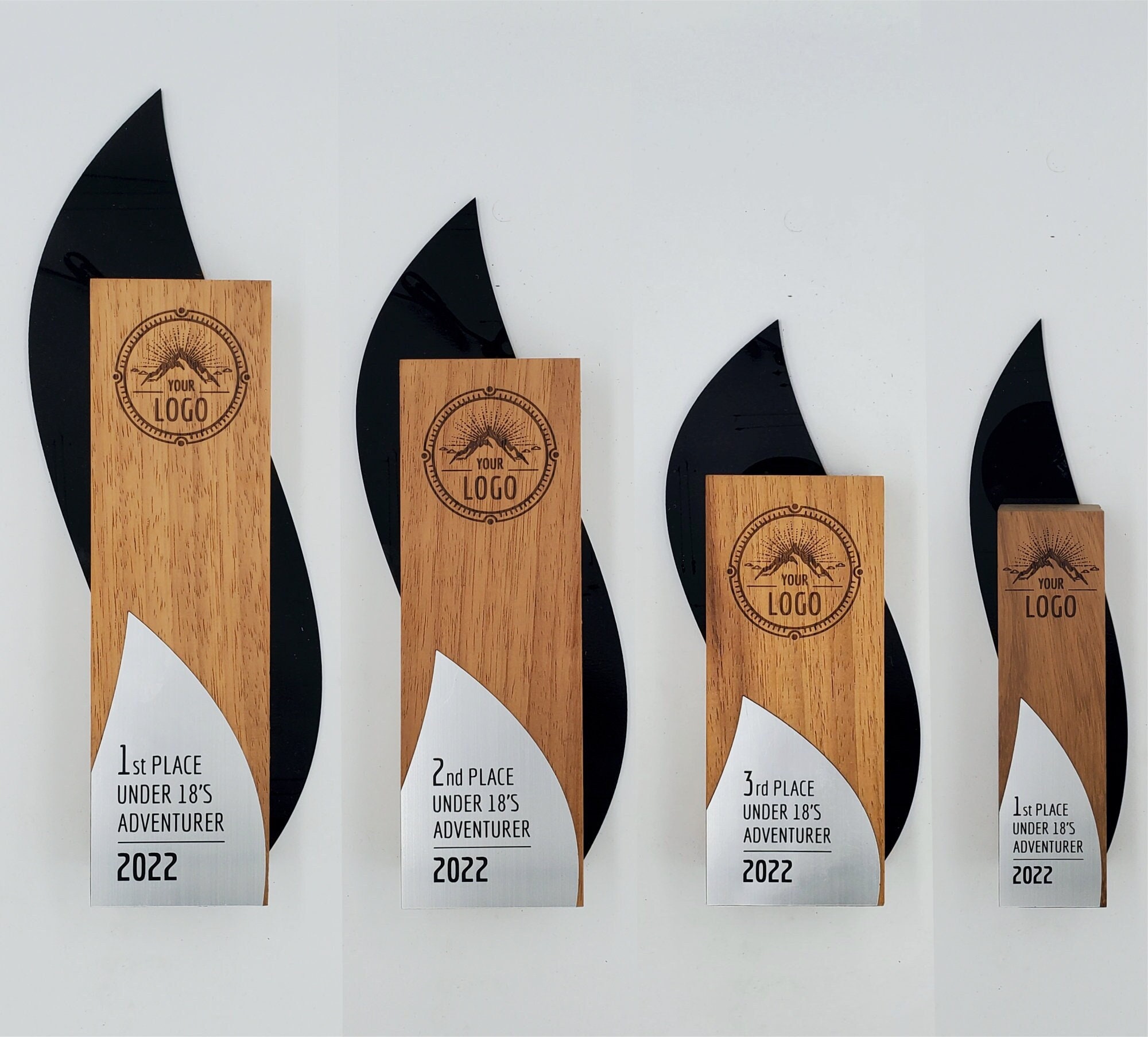 Personalised Wooden Trophy Flame Award Personalized Bespoke - Etsy UK