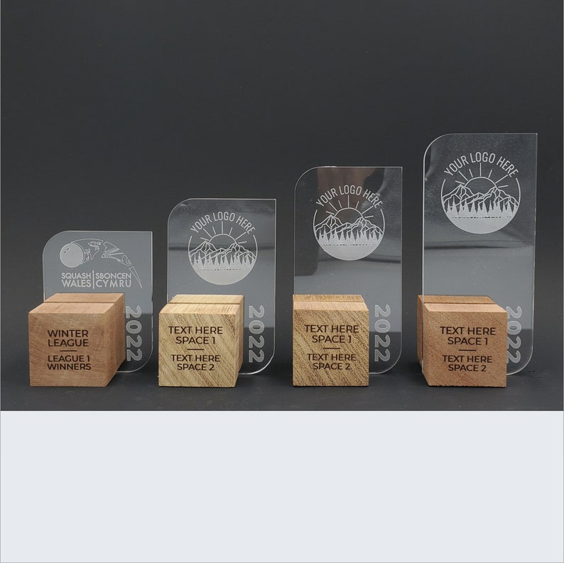 LEAF Personalised Wooden Acrylic Trophy Award Personalized - Etsy