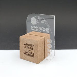 LEAF Personalised Wooden Acrylic Trophy Award Personalized - Etsy