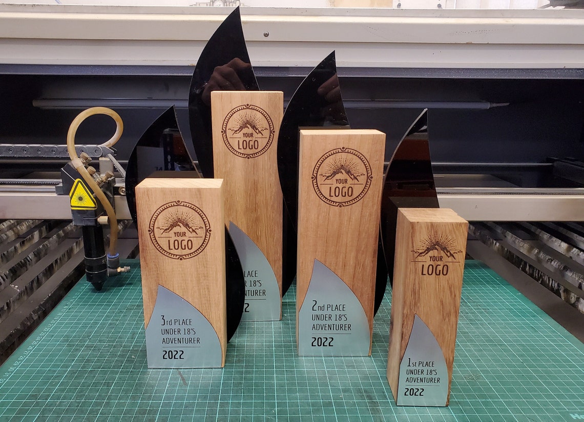Personalised Wooden Trophy Flame Award Personalized Bespoke | Etsy UK