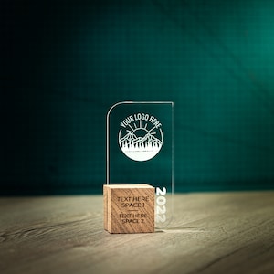 LEAF Personalised Wooden Acrylic Trophy Award Personalized Bespoke ...