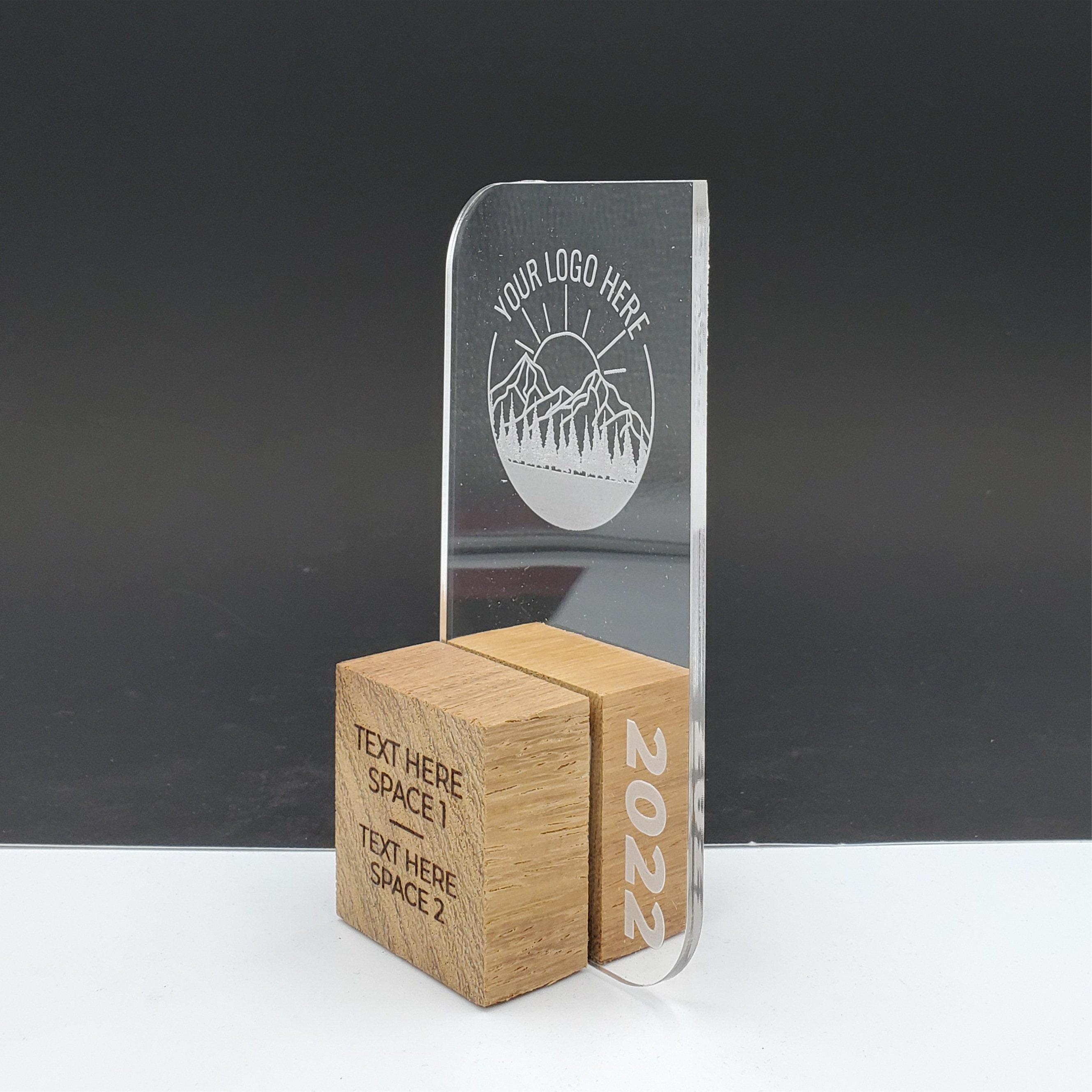 LEAF Personalised Wooden Acrylic Trophy Award Personalized - Etsy UK