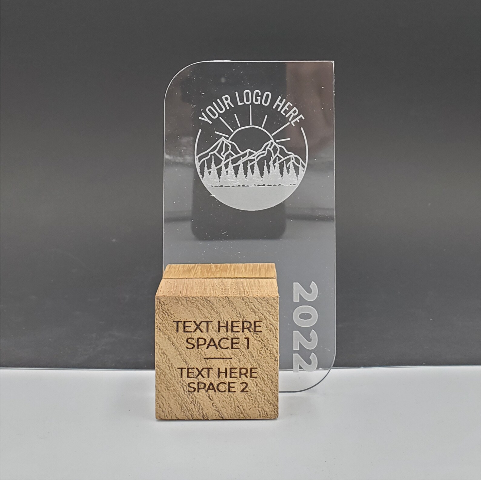 LEAF Personalised Wooden Acrylic Trophy Award Personalized - Etsy