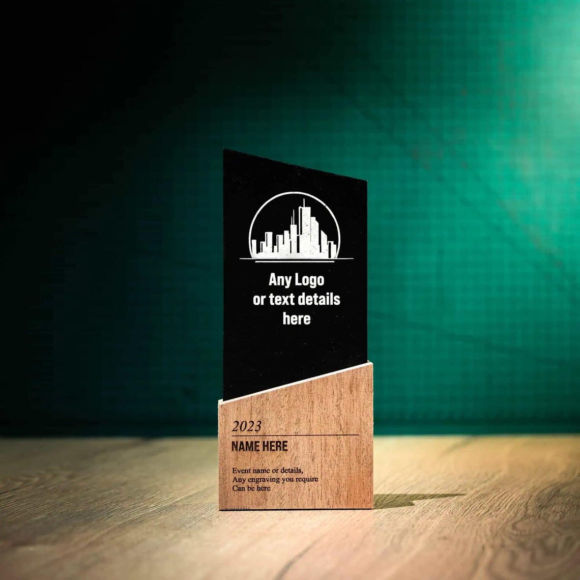 Wood and Slate BLADE Personalised Trophy Award Personalized Bespoke ...