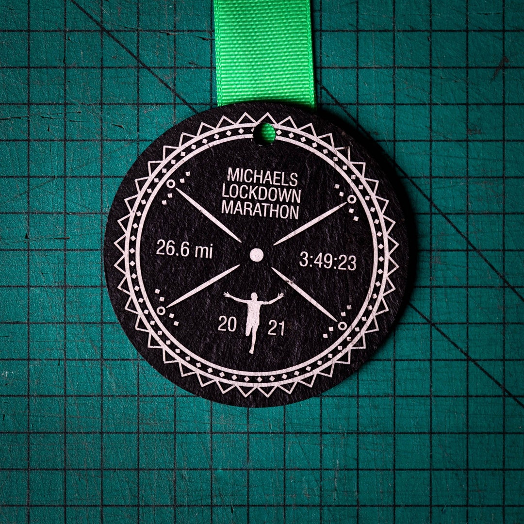 Personalised Welsh Slate Medal Design 10. Custom Medals Race Award ...