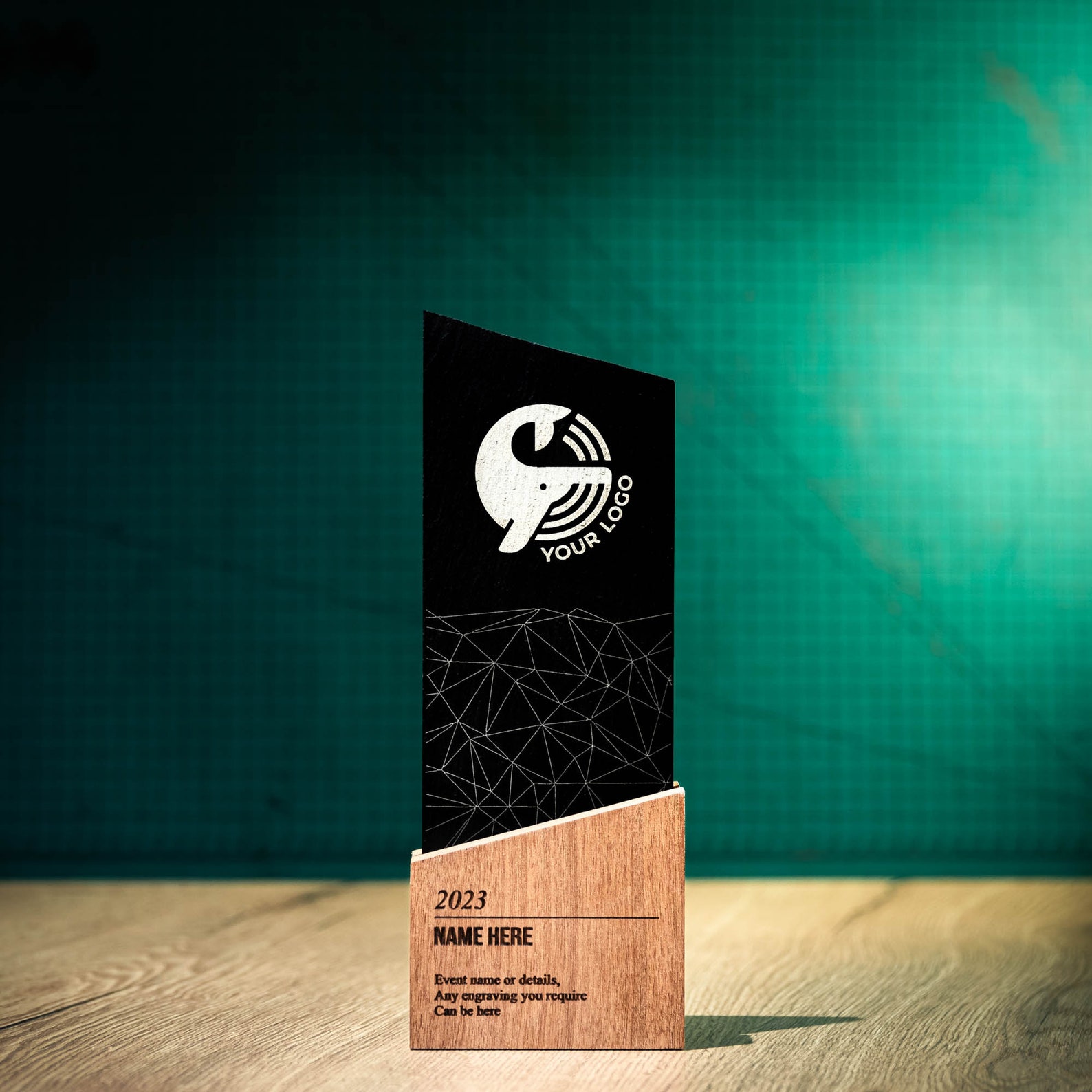 Wood and Slate BLADE Personalised Trophy Award Personalized Bespoke ...