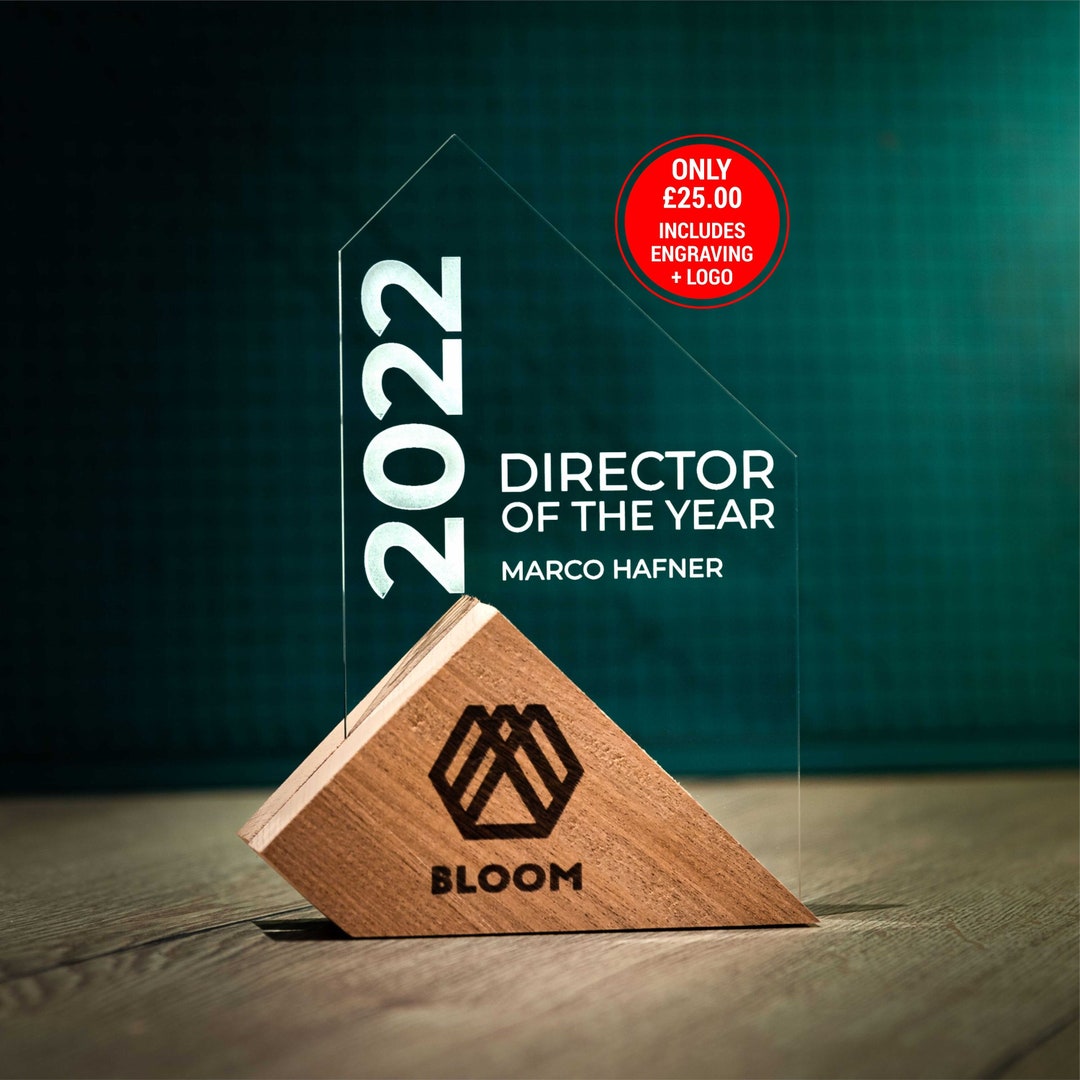 Personalised Wooden Eco Trophy Award MIZZEN Personalized Bespoke Design ...