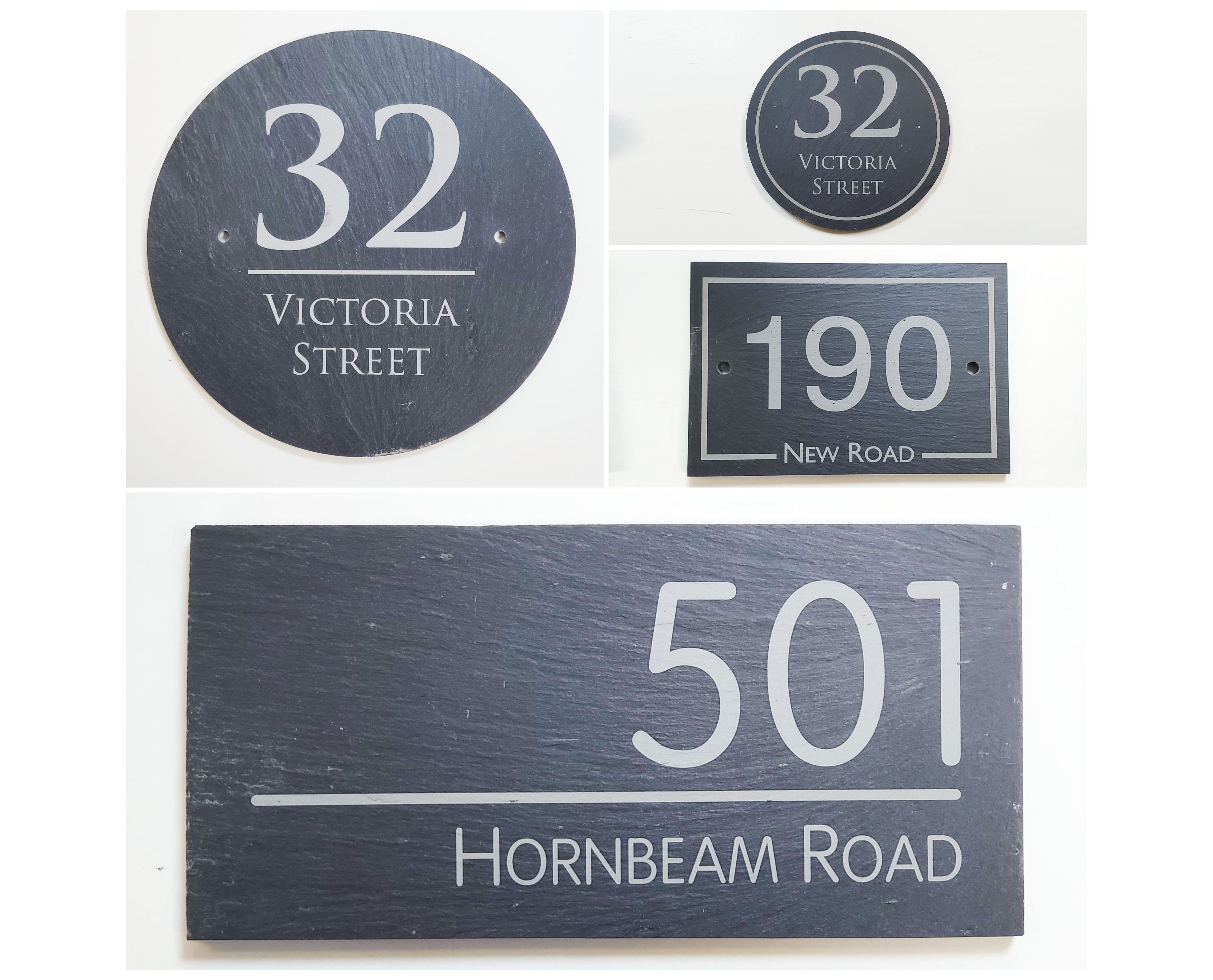 Welsh Slate House Sign Plaque Door Number Engraved Black Quality Gate ...