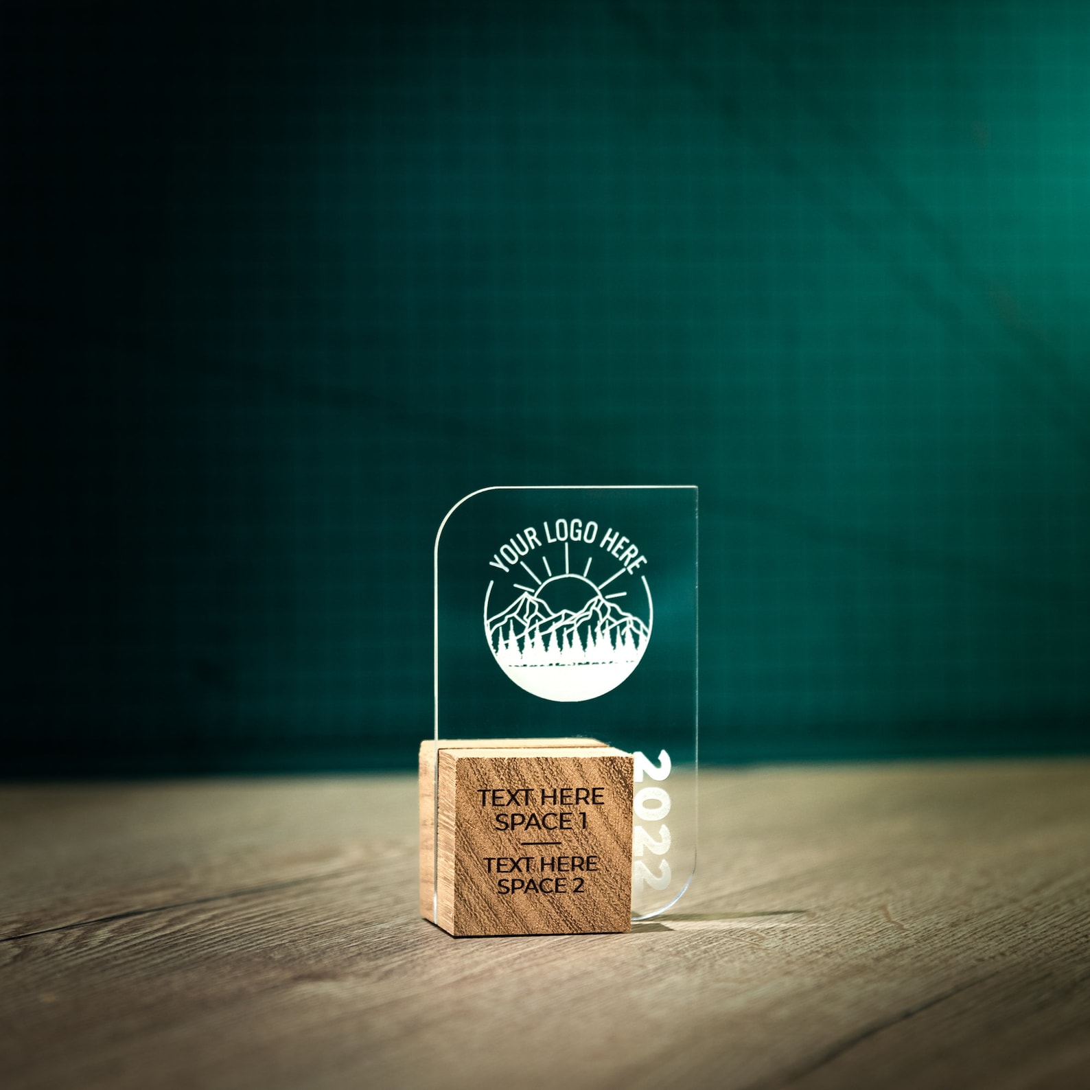 LEAF Personalised Wooden Acrylic Trophy Award Personalized Bespoke ...