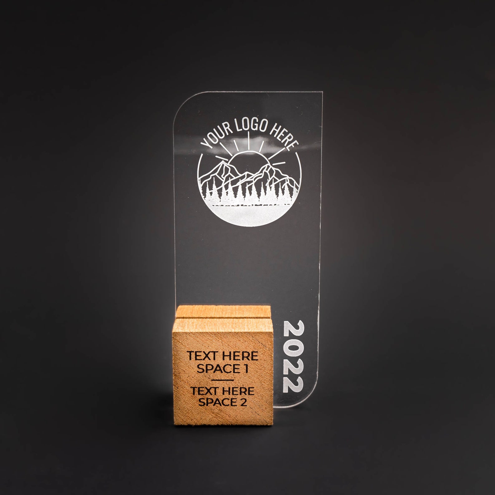 LEAF Personalised Wooden Acrylic Trophy Award Personalized - Etsy